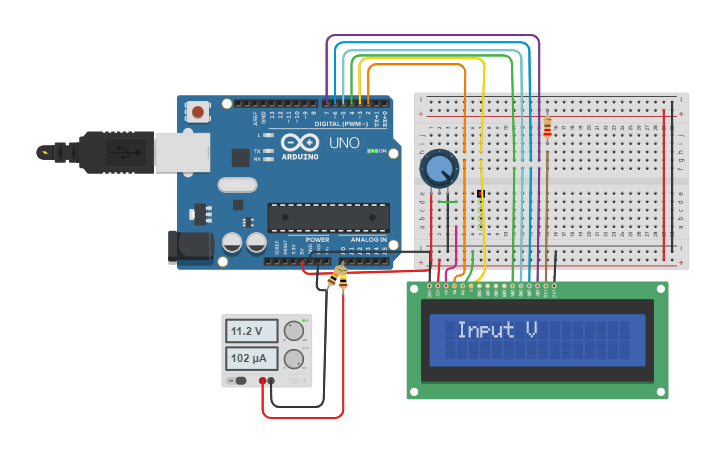 Circuit Design Voltmeter Tinkercad