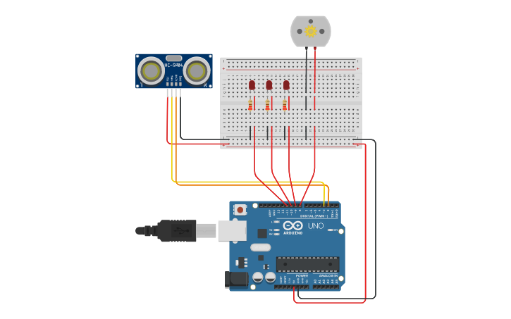 Circuit design Project Smart Bin - Tinkercad