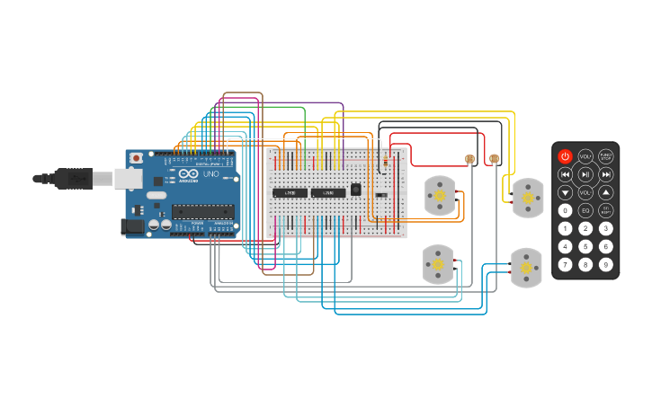 Circuit Design Line Follower Robot Tinkercad
