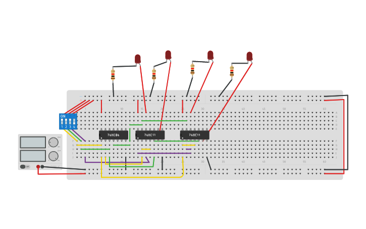 Circuit design 2*4 Decoder - Tinkercad
