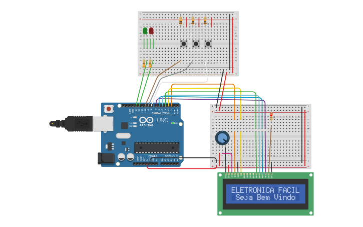 Circuit design Copy of Arduino e Display de LCD - Eletrônica Fácil ...