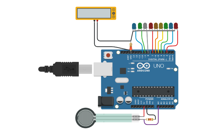 Circuit Design Copy Of Force Sensor Using Arduino Tinkercad