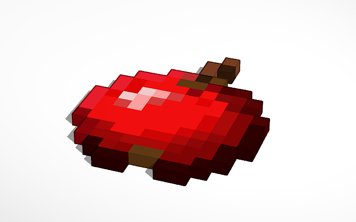 3D design Krish Minecraft Apple | Tinkercad