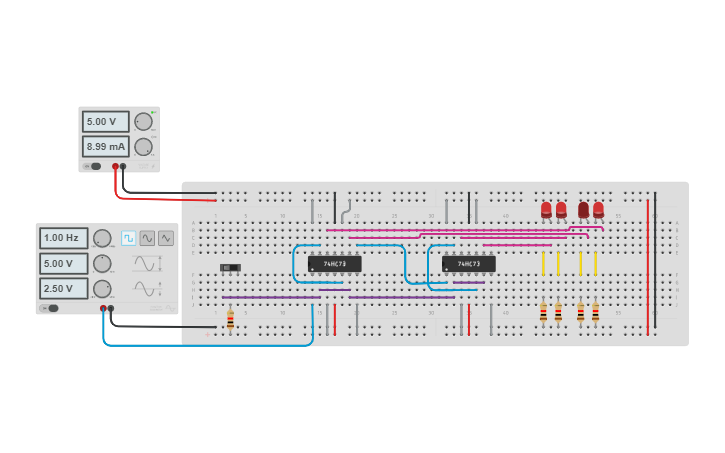 Circuit Design Down Counter Tinkercad