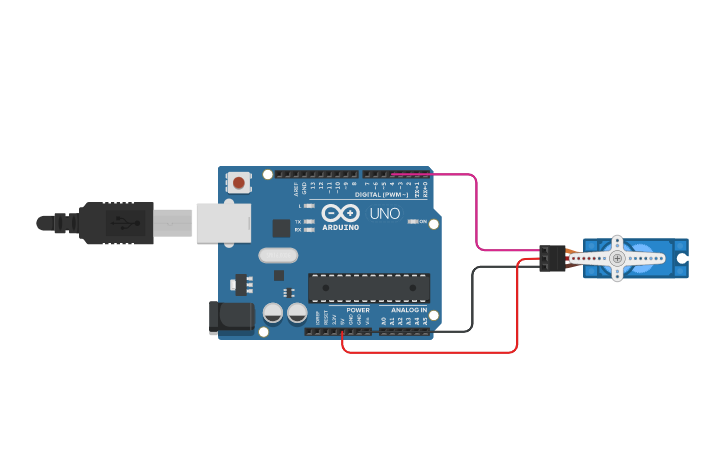 Circuit design Servo Motor | Tinkercad