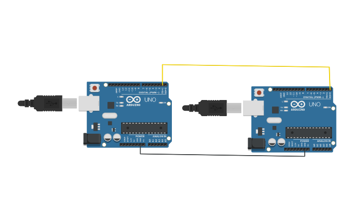 Circuit design Serial Transmission - Tinkercad