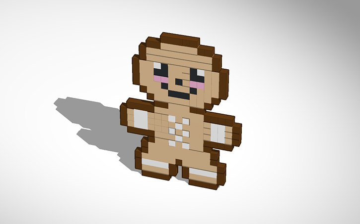 3D design Pixel Art : Gingerbread Man | Tinkercad