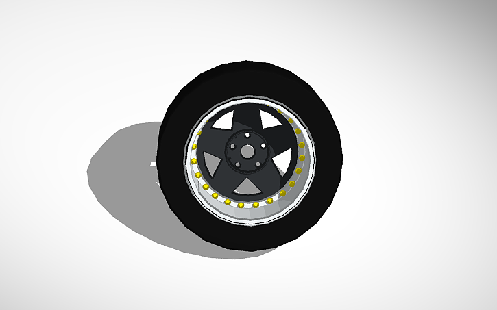 3D design 5 spoke rims - Tinkercad
