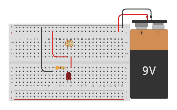 Circuit Design Photoresistor Battery Circuit Tinkercad