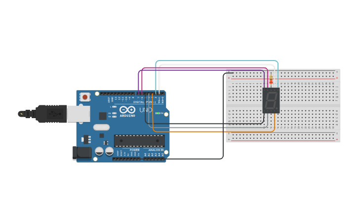 Circuit Design Interfacing Of 7 Segment Display With Arduino Tinkercad 9158