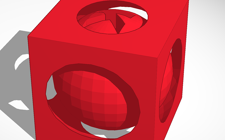 3D design sphere inside of box - Tinkercad