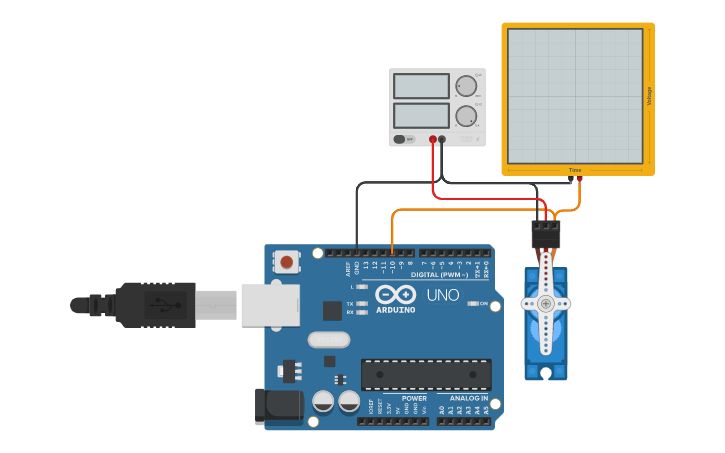 Circuit design Usando Servos - Tinkercad