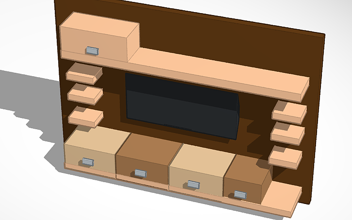 3D design TV Unit - Tinkercad