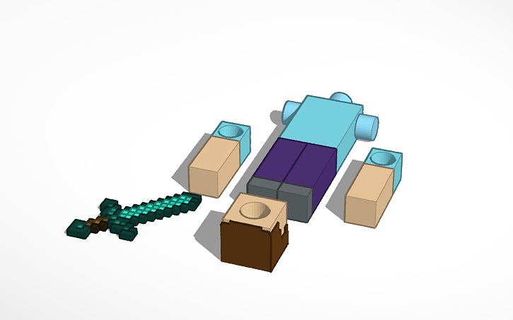 3D design Minecraft Character - Tinkercad