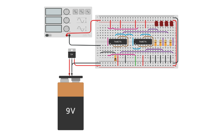 Circuit design Tuan 14-1 DFF | Tinkercad