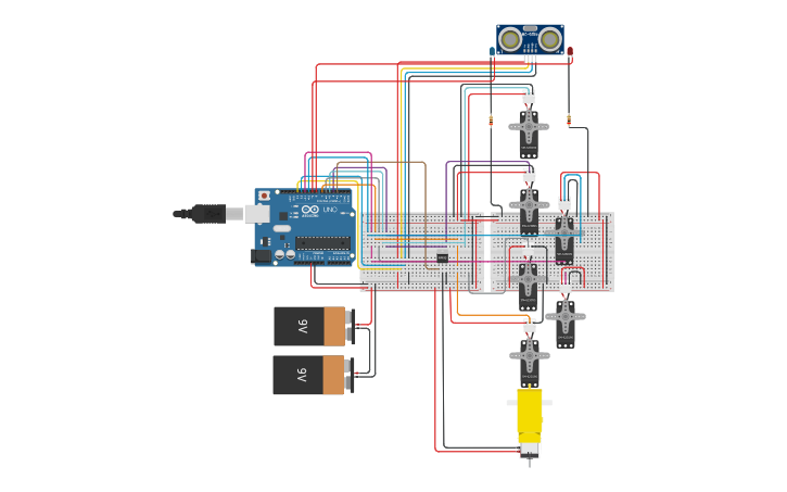 Circuit design Serpiente Robótica | Tinkercad