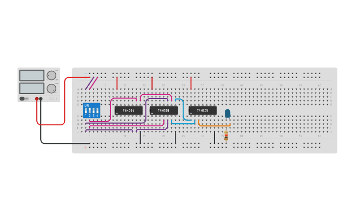 Circuit design XOR with AOI Logic Gate 19IT095 - Tinkercad