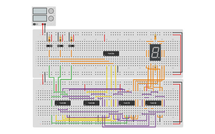 Circuit design LCD-SABERON-7 Segment Decoder Circuit | Tinkercad