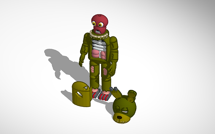 3D design springtrap armando mask and body fnaf - Tinkercad