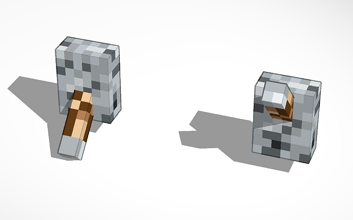 3D design Minecraft Lever - Tinkercad