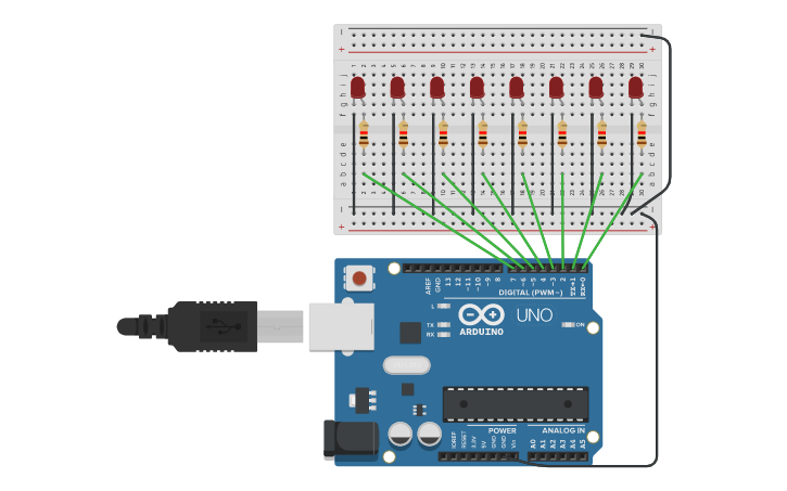 Circuit design Binary Fun - Tinkercad