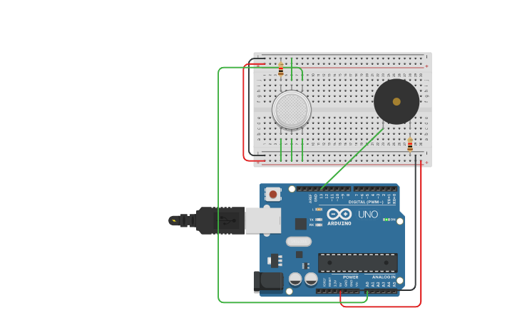 Circuit design 3.9 Gas Sensor - Tinkercad