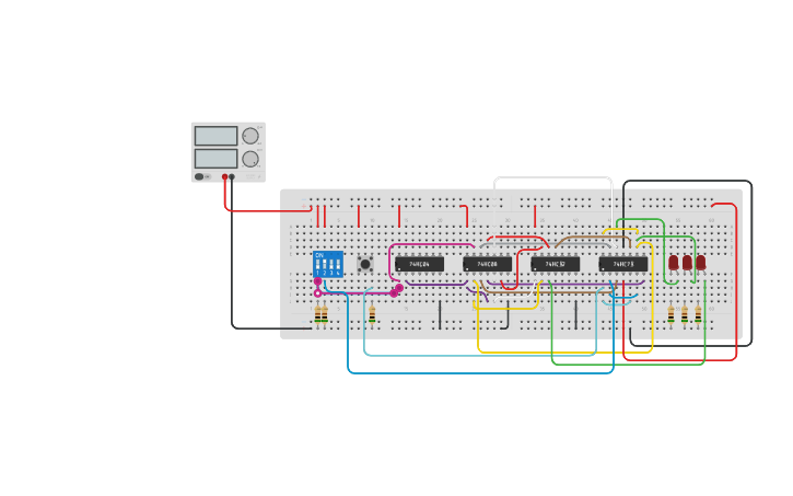 Circuit design LAB3 - EXE4 :Analysis with JK Flip-flop | Tinkercad