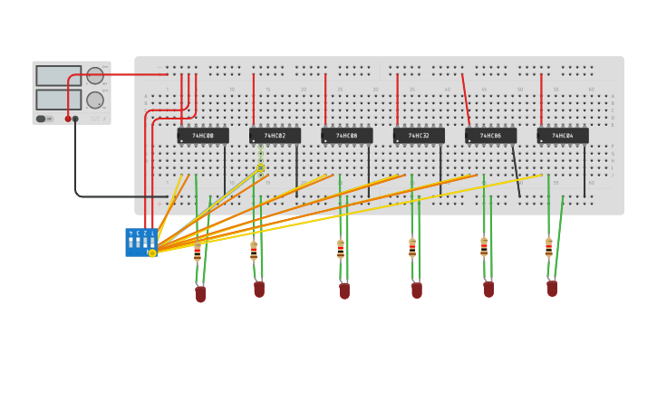 Circuit design logic gates - Tinkercad