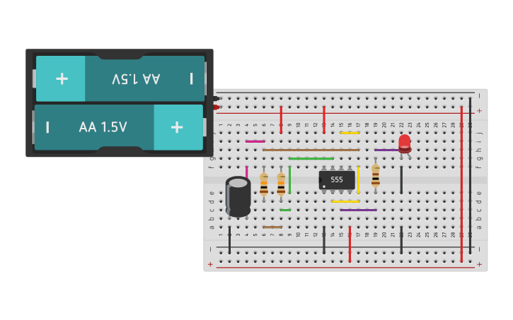 Circuit design 555 Astable Timer - Tinkercad