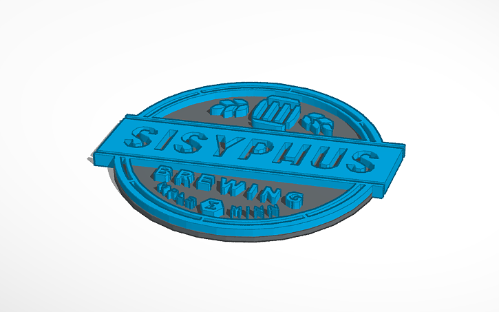 3D design sisyphus logo less detail flat - Tinkercad