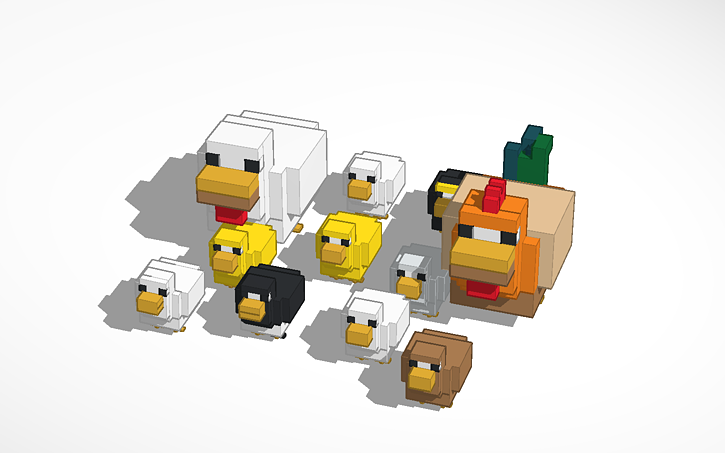 3D design Copy of Copy of Copy of Minecraft Chicken, Rooster, & Chick # ...