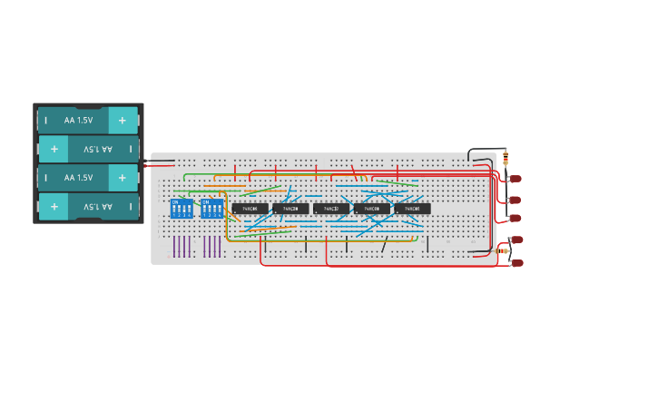 Circuit Design Practica 2 Sumador Completo De 4 Bits Tinkercad