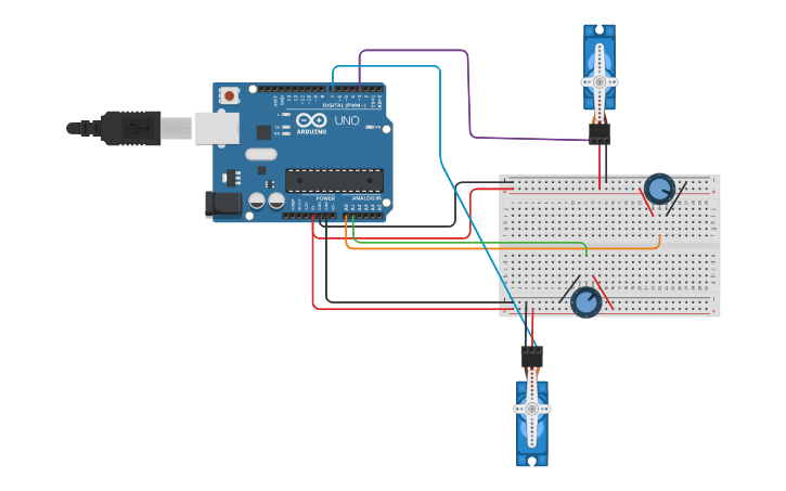 Circuit design Servos Pedro Alvarez - Tinkercad