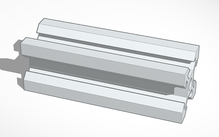 3D design Aluminum extrusion 20x20 mm - Tinkercad