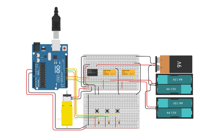 Circuit Design Commande Moteur 3 Vitesses Eleve Tinkercad