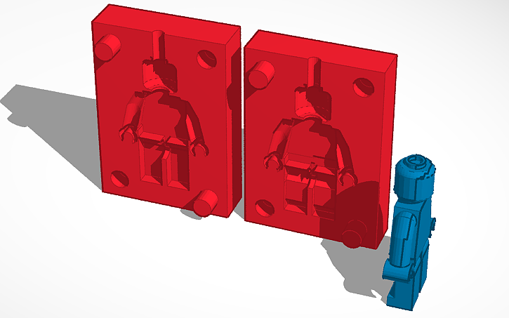 3D design Lego Figure Mold Prototype - Tinkercad