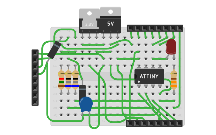 Circuit Design Attiny Tinkercad