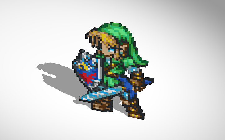 3D design Elven Warrior (Link) 5.6 x 7 cm - Tinkercad