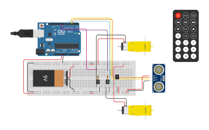 Circuit design Robot Sumo 3.0 | Tinkercad