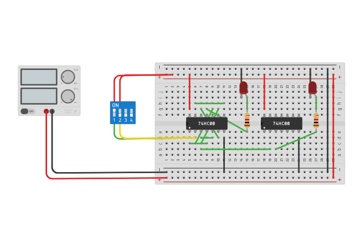 Circuit design Half Adder using NAND gates only | Tinkercad Circuit design Half Adder using NAND gates only | Tinkercad