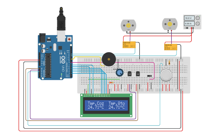 Circuit design Circuito 1 residência automatizada - Tinkercad