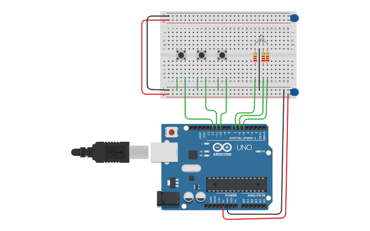 Circuit design CCAMD_RBG_IF_Buttons_01 - Tinkercad
