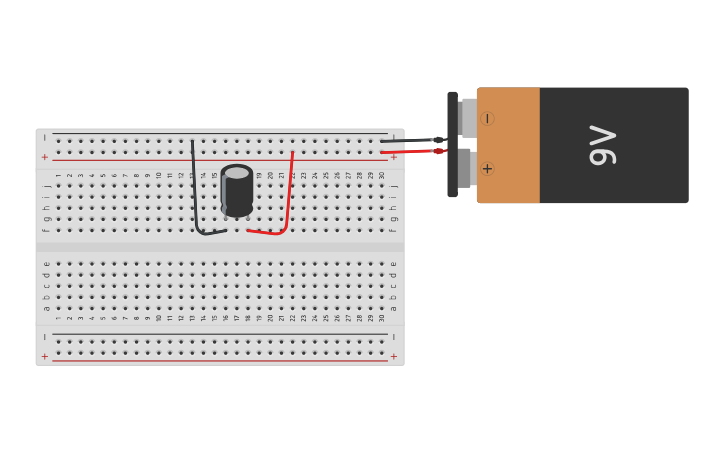 Circuit design Capacitor consertado - Tinkercad