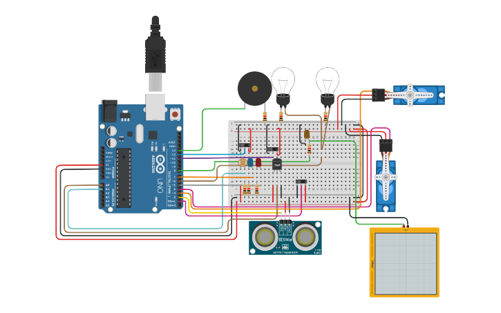 Circuit design car sensors | Tinkercad
