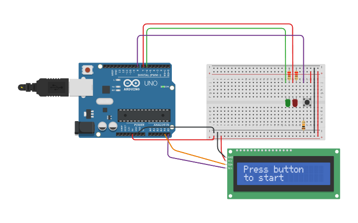 Circuit design LCDI2C - Tinkercad