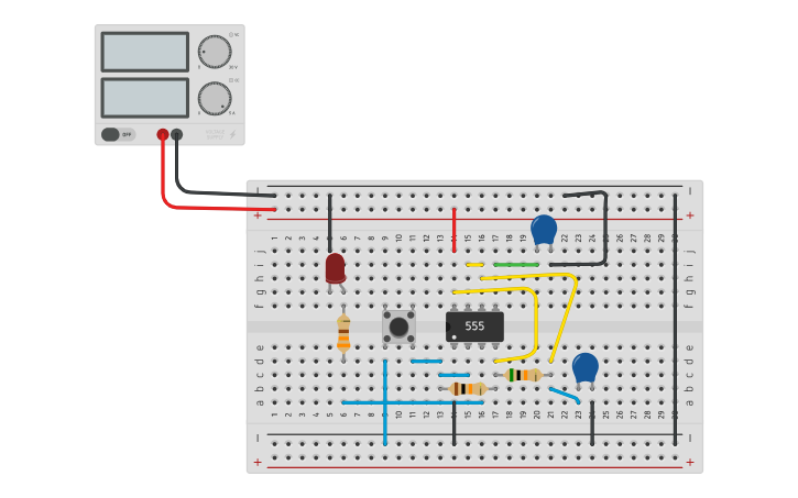 Circuit design TIMER 555 MONOSTABILE - Tinkercad