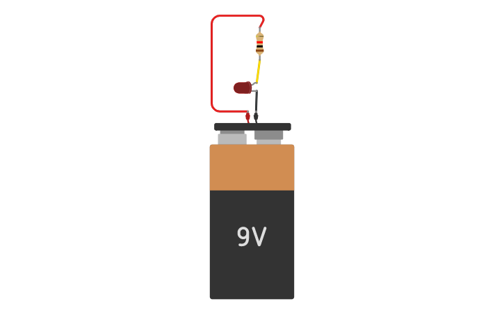 Circuit design 9V battery assignment - Tinkercad