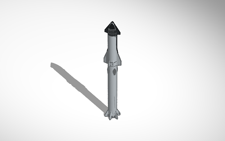 3D design {WITHOUT LEGS} Starship Rocket | Tinkercad