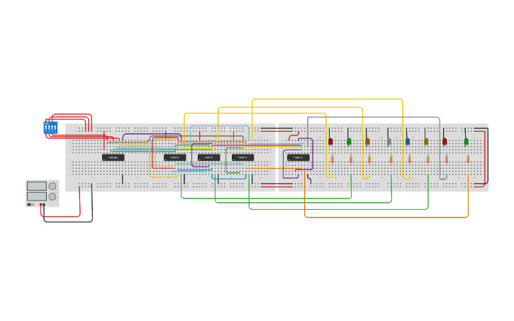 Circuit design 3:8 Decoder - Tinkercad