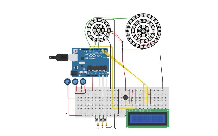 Circuit design NeoPixels - Tinkercad